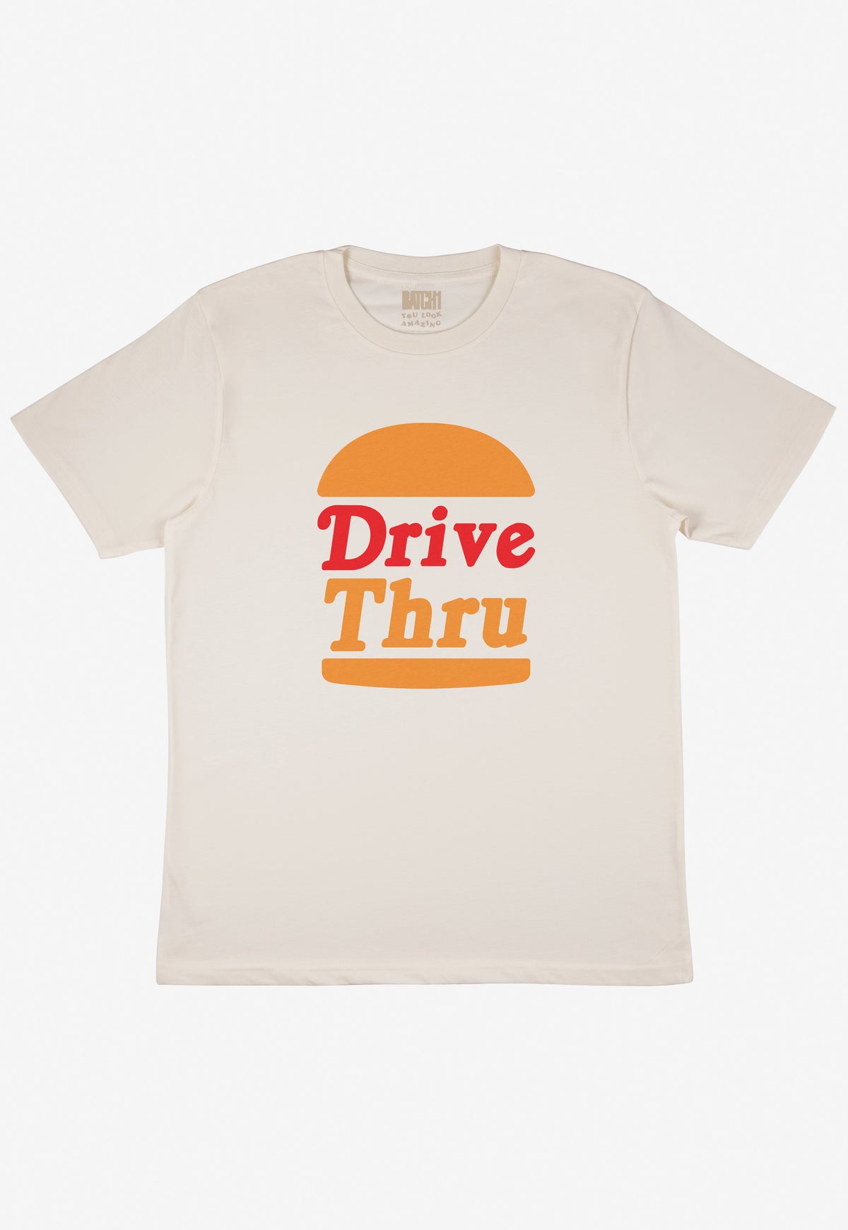 Drive Thru Slogan T-Shirt In Sand – Batch1